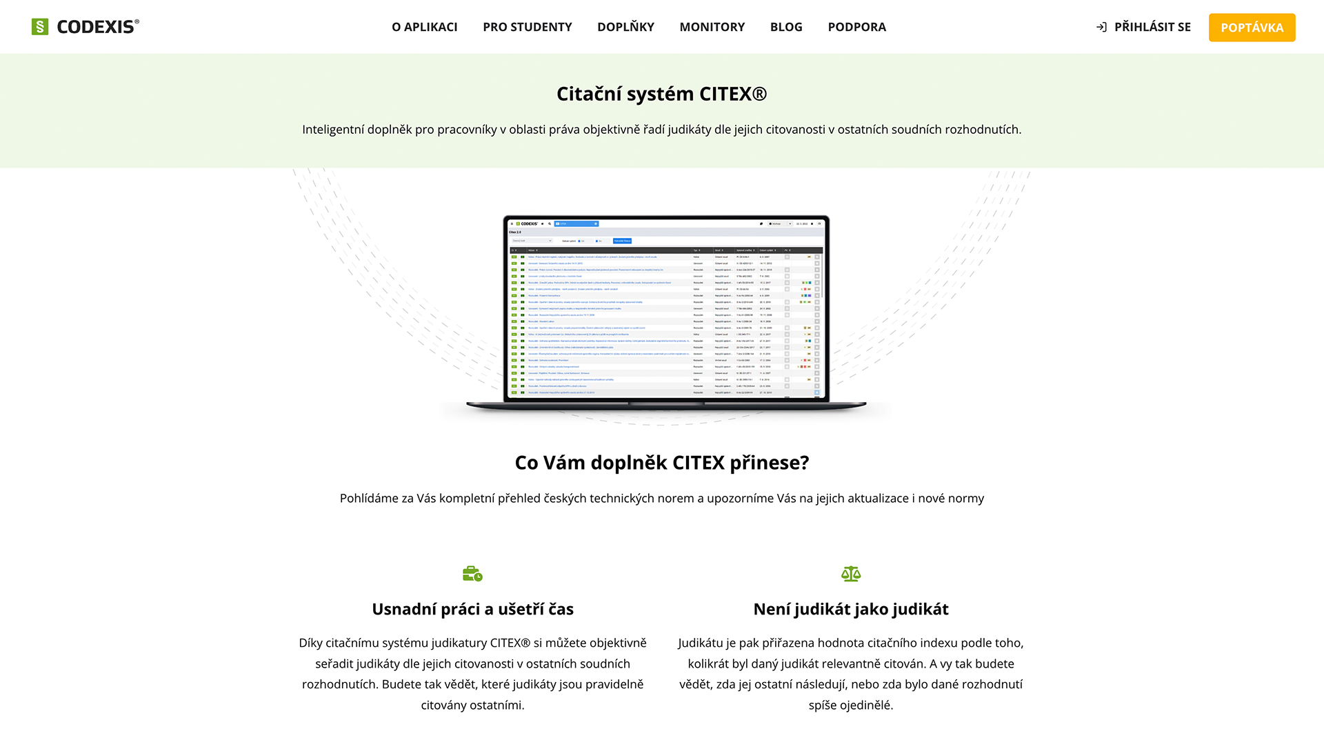 Doplněk Citační systém CITEX® - CODEXIS