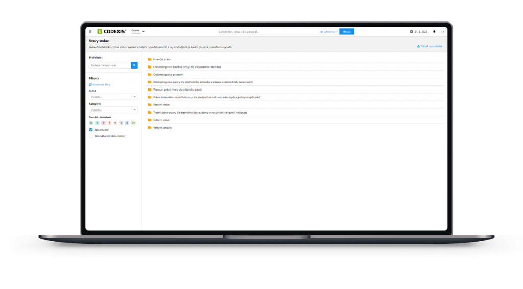 Doplněk Vzory smluv - CODEXIS