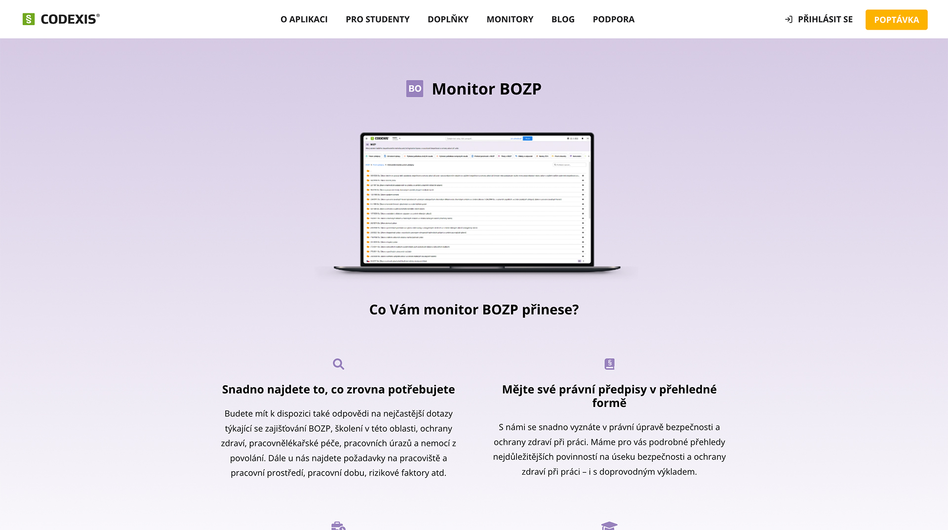 Monitor BOZP - CODEXIS