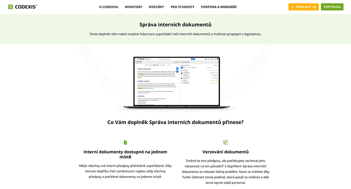 Doplněk Správa interních dokumentů - CODEXIS