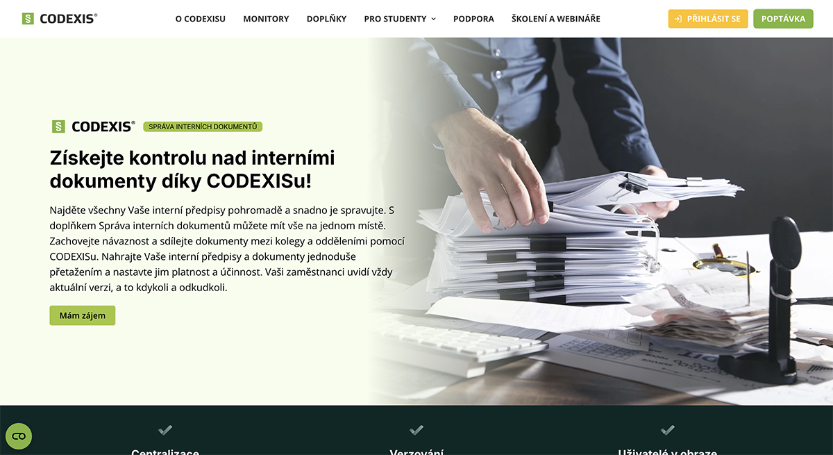 Správa interních dokumentů - CODEXIS